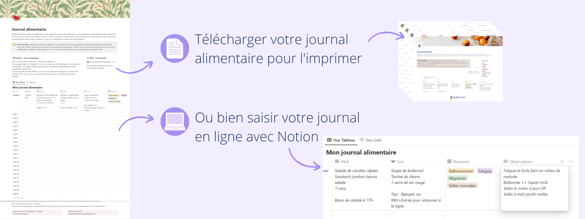 Tenir un journal alimentaire